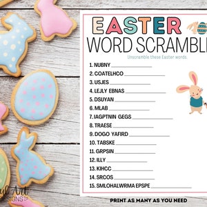 Easter Word Scramble / Printable Easter Games / Easter Activities for ...