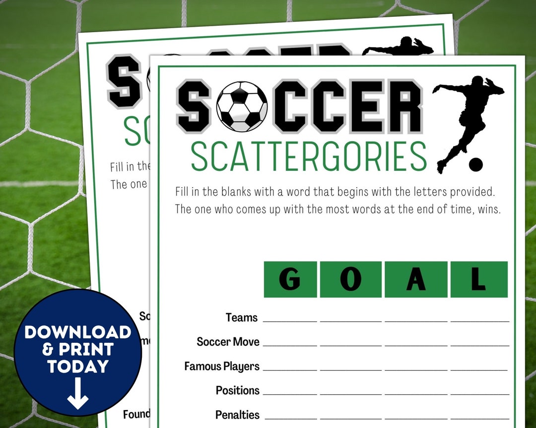 Soccer Alphabet Game A-Z Race / Printable Soccer Team Party Games ...
