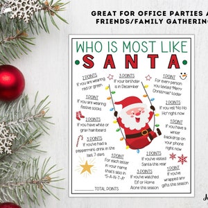 Christmas Icebreaker Game, Who is Most Like Santa, Office Christmas ...