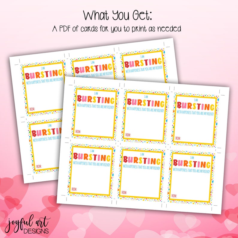 Starburst Valentine Card / Classroom Valentines / Valentine's Ideas for ...