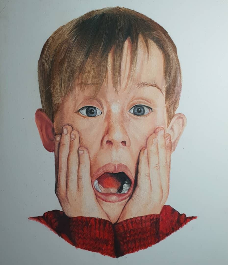 Hand Drawn Macaulay Culkin 'Home Alone' portrait | Etsy