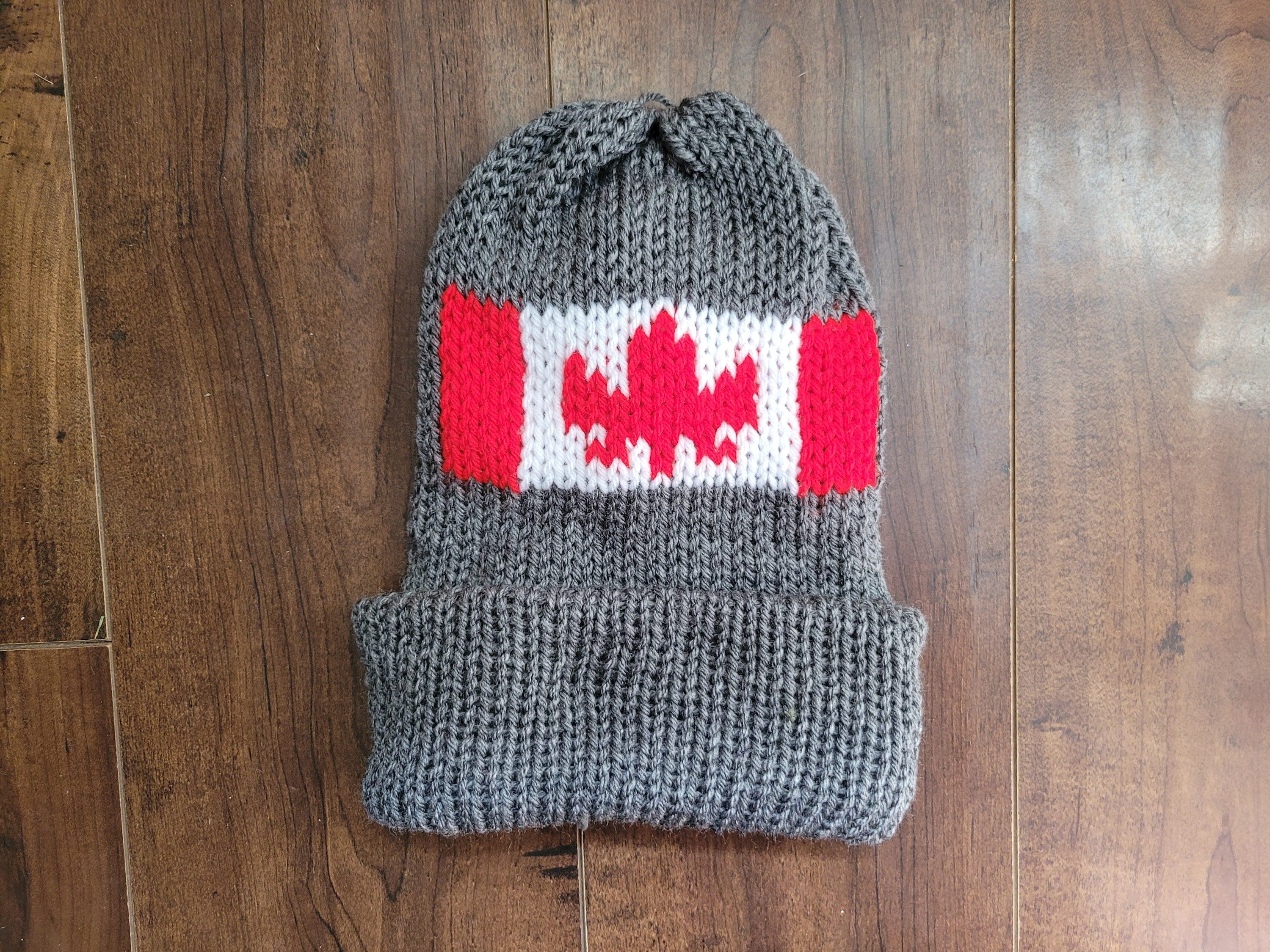 PDF DIGITAL PATTERN Canadian Flag, Child to Adult Size Beanie Pattern ...