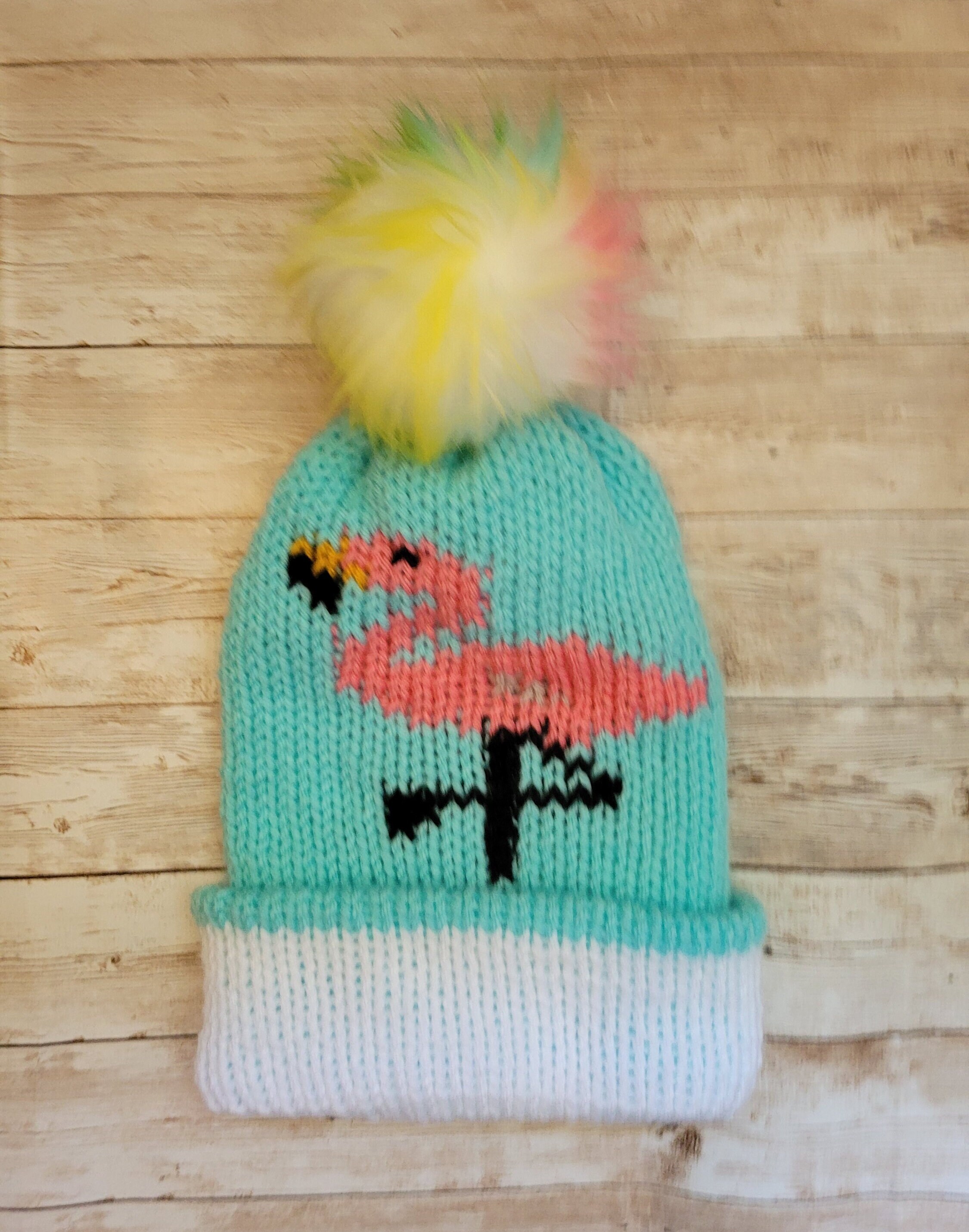 PDF DIGITAL PATTERN Flamingo Beanie, Adult and Child Size Beanie ...