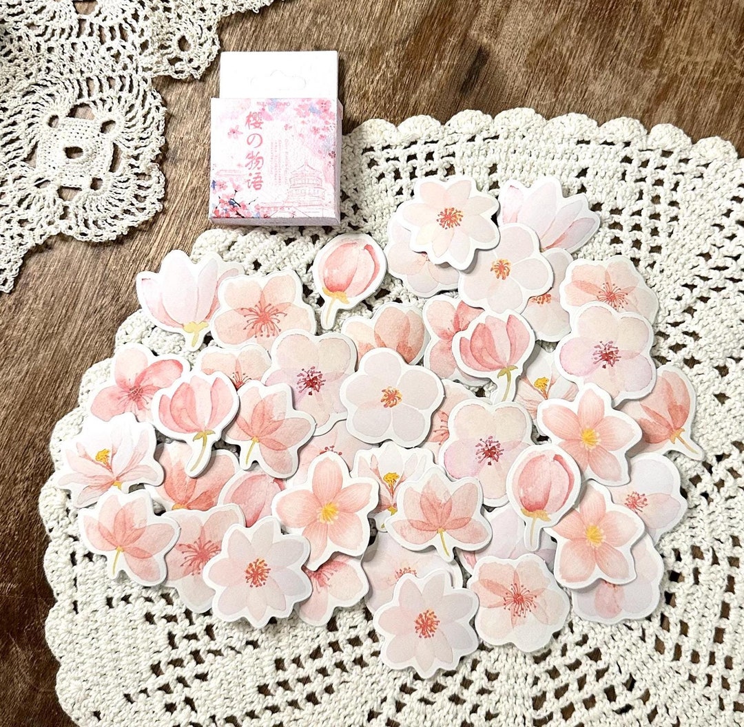 40+ Cute Pink Flowers Stickers – No. 16, Floral Stickers, Botanical ...