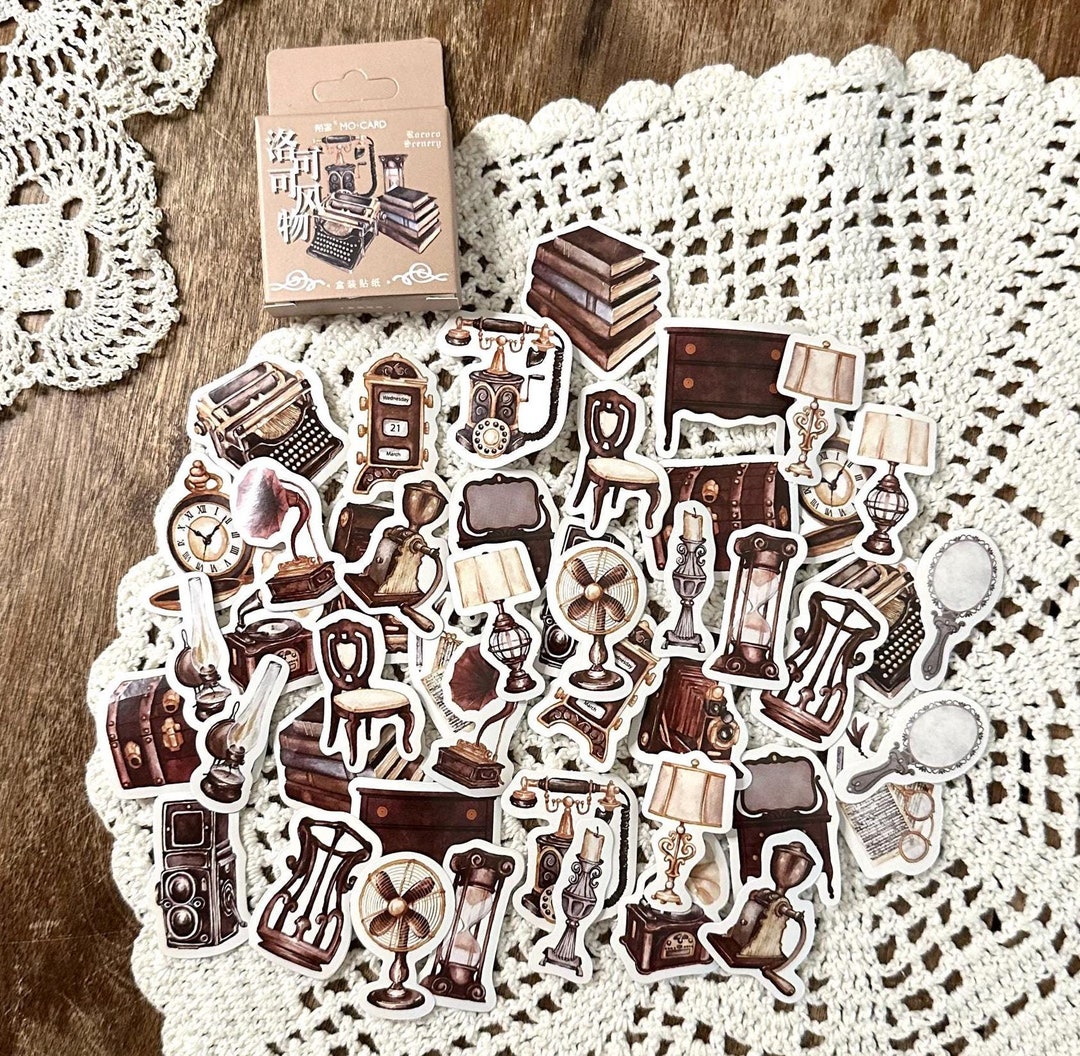 40+ Cute Vintage Retro Style Stickers – No. 08, Typewriter Stickers ...