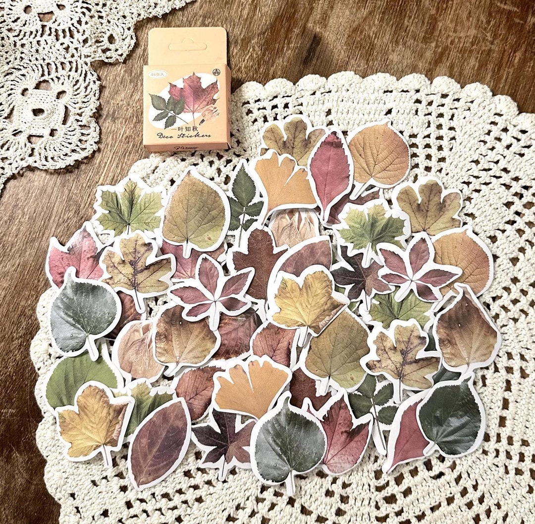 40+ Cute Woodland Leaf Stickers – No. 14, Leaves Stickers, Forest Tree ...