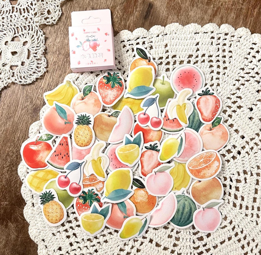 40+ Cute Fruit Stickers – No. 07, Strawberry Stickers, Cherry Banana ...