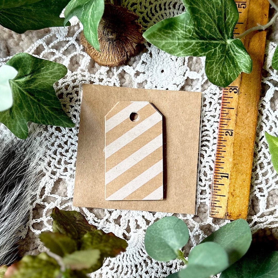 60 White Striped Gift Tags Kraft Paper Tags Shipping Tags - Etsy