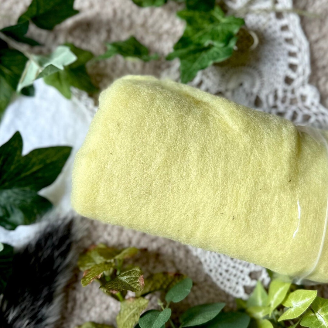 2 Oz Pastel Yellow Felting Wool No. 59 Needle Felting, Felting Supplies ...