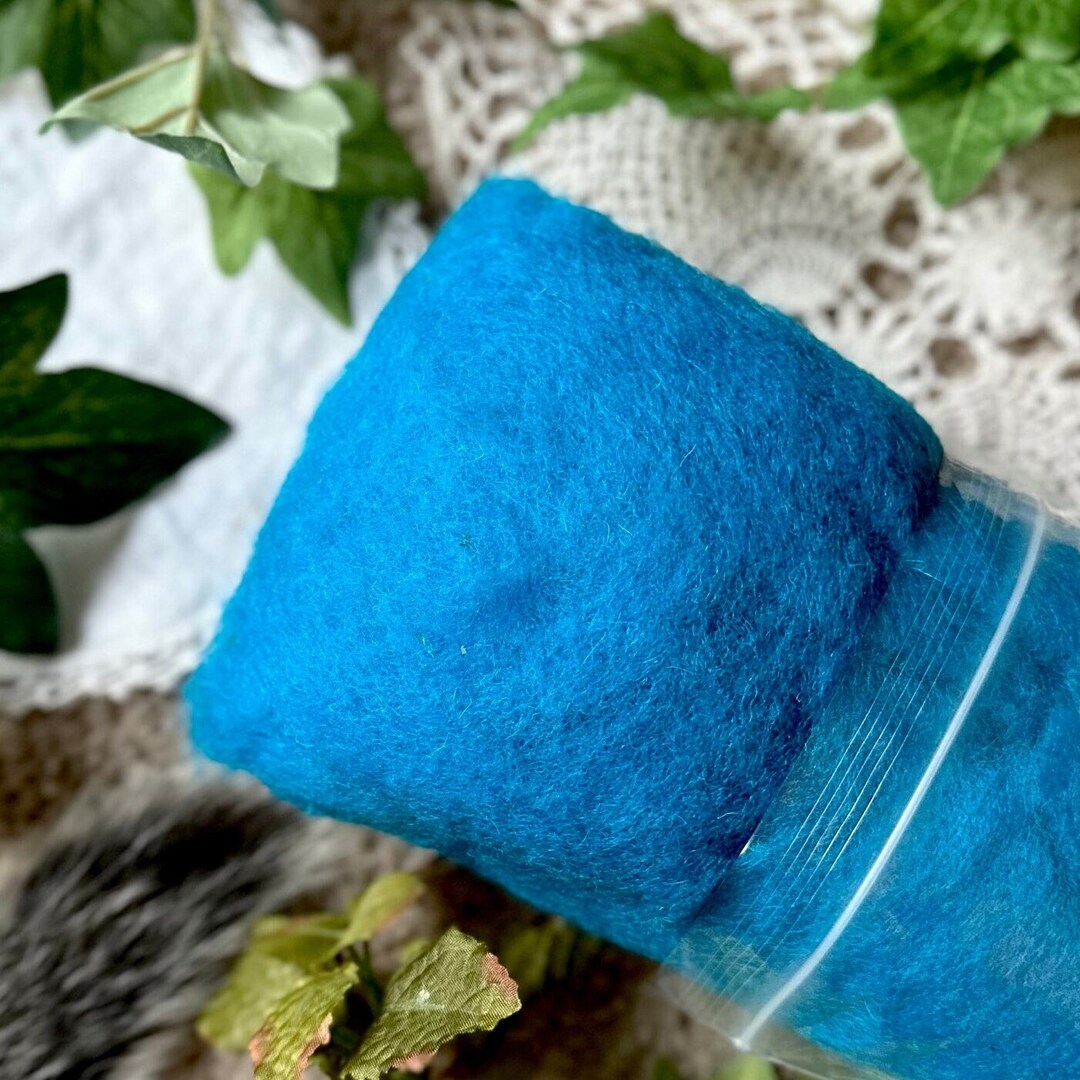 2 Oz Blue Green Felting Wool No. 20 - Needle Felting, Felting Supplies ...