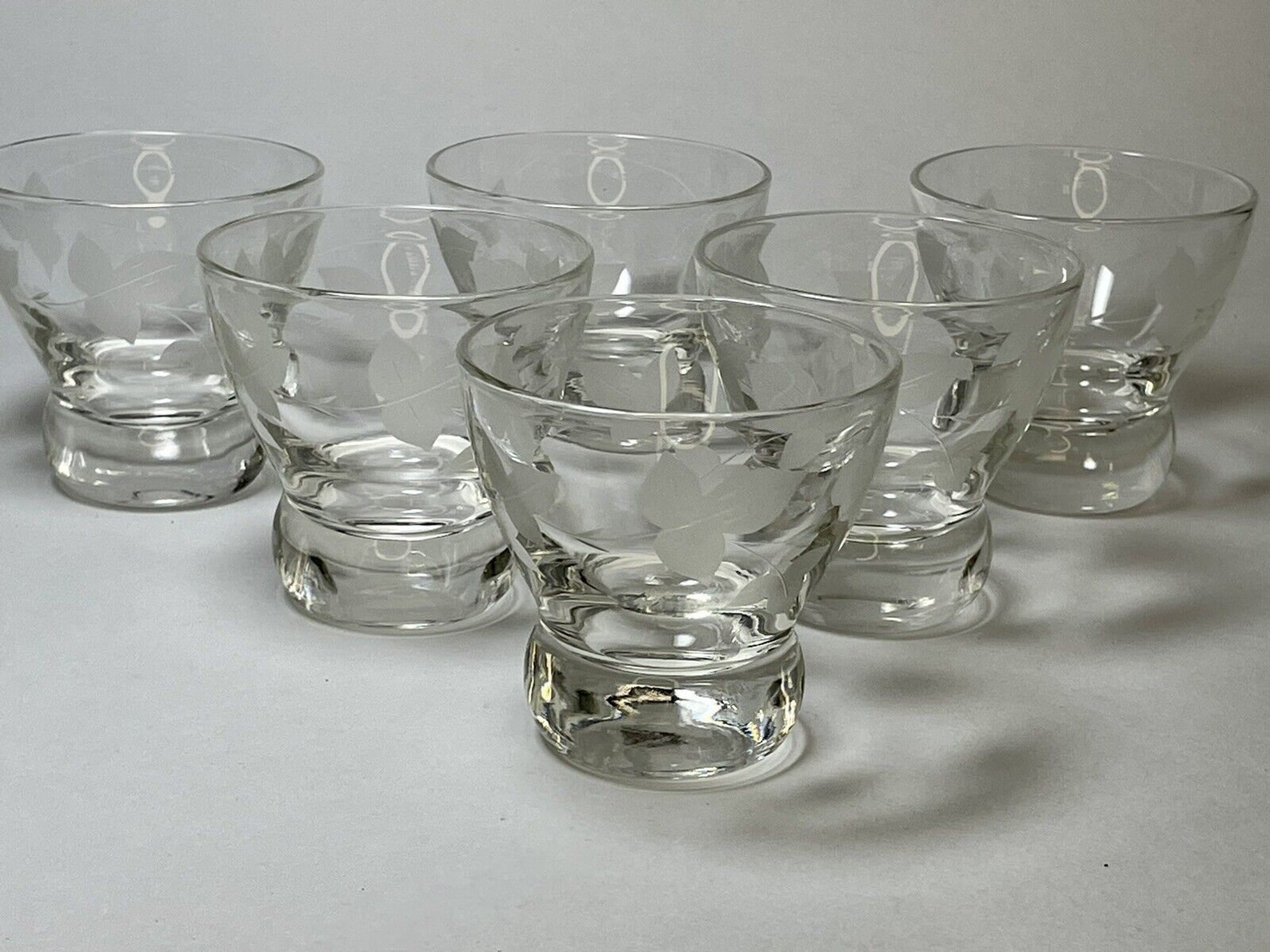 Vintage Cosmopolitan Glasses 4 Oz. Set of 6 Frosted Ivy Design Barware ...