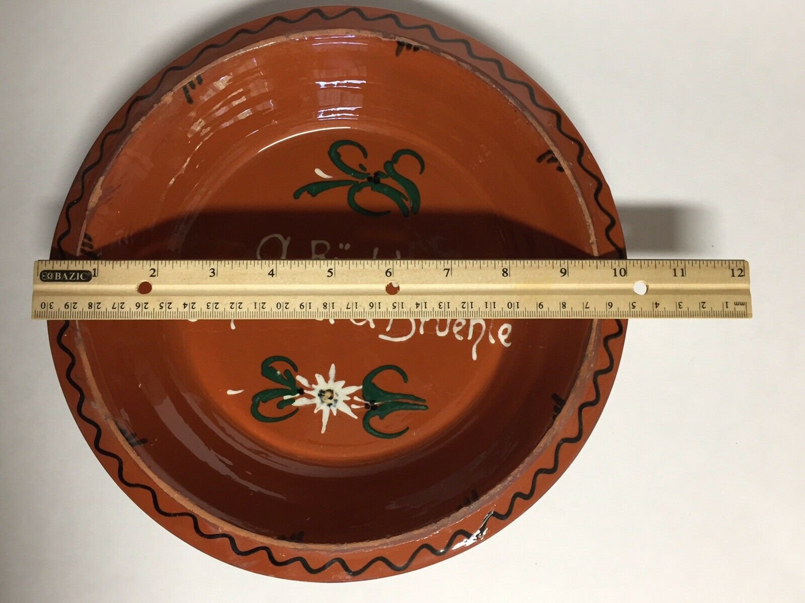 Redware Pottery Hand Painted German Pie Plate Brüehle Rüehle 10.5 - Etsy