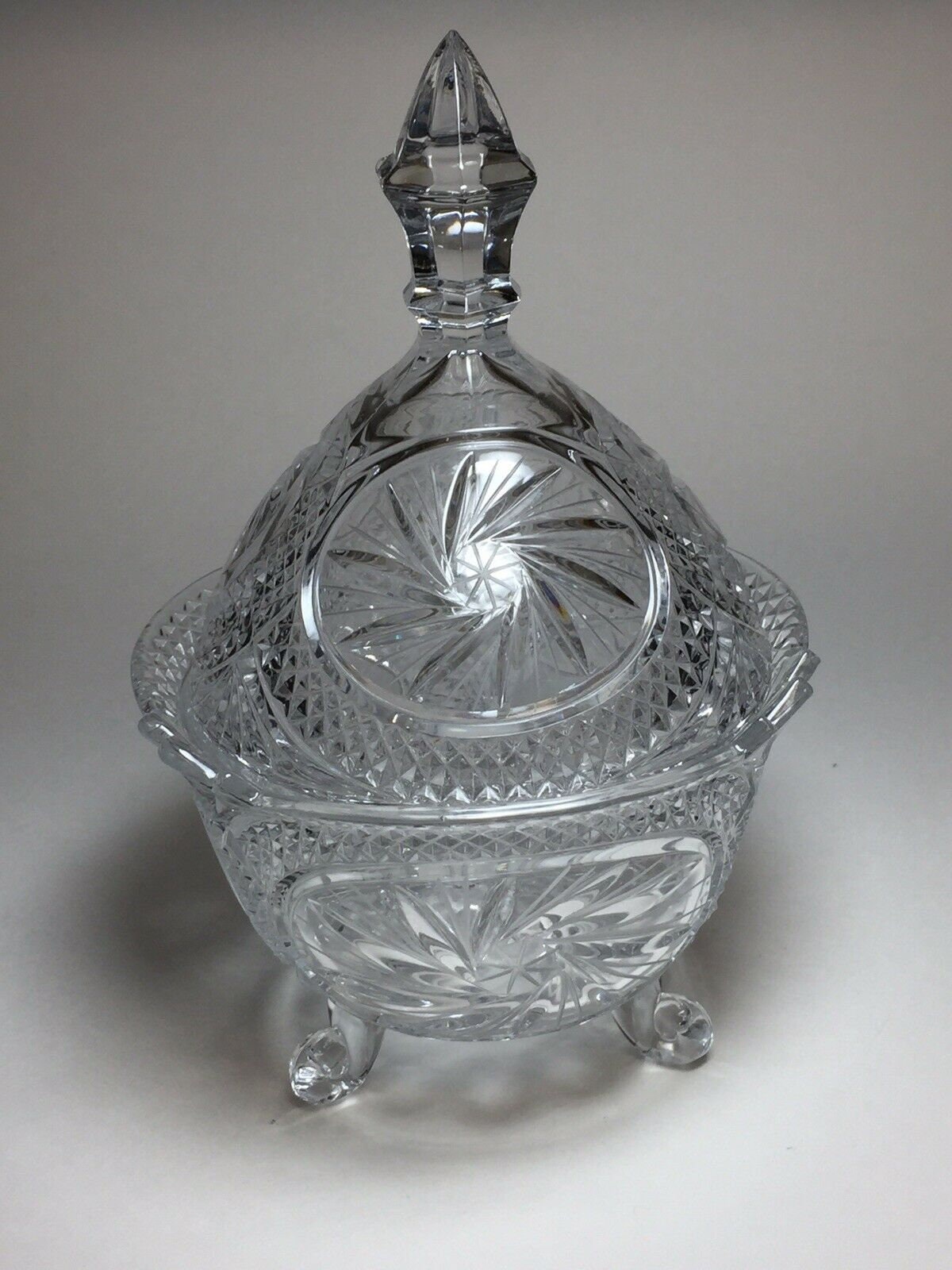 Collectibles Collectible Glass Lidded Crystal Candy Dish Vintage ...