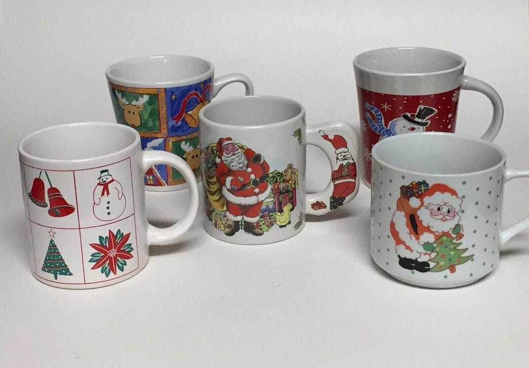 Ceramic Christmas Mugs Lot of 5 Santa Snowman Royal Norfolk and More - Etsy