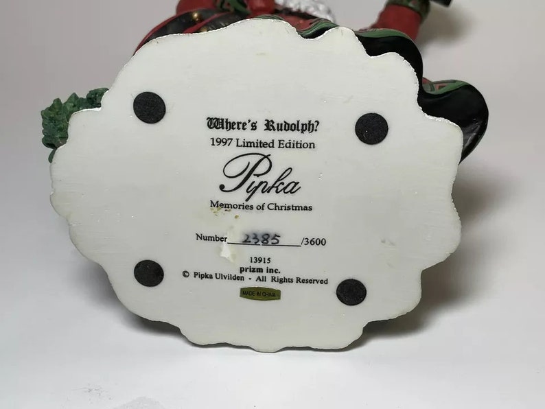Pipka Wheres Rudolph Santa Figurine Memories of Christmas 1997 - Etsy