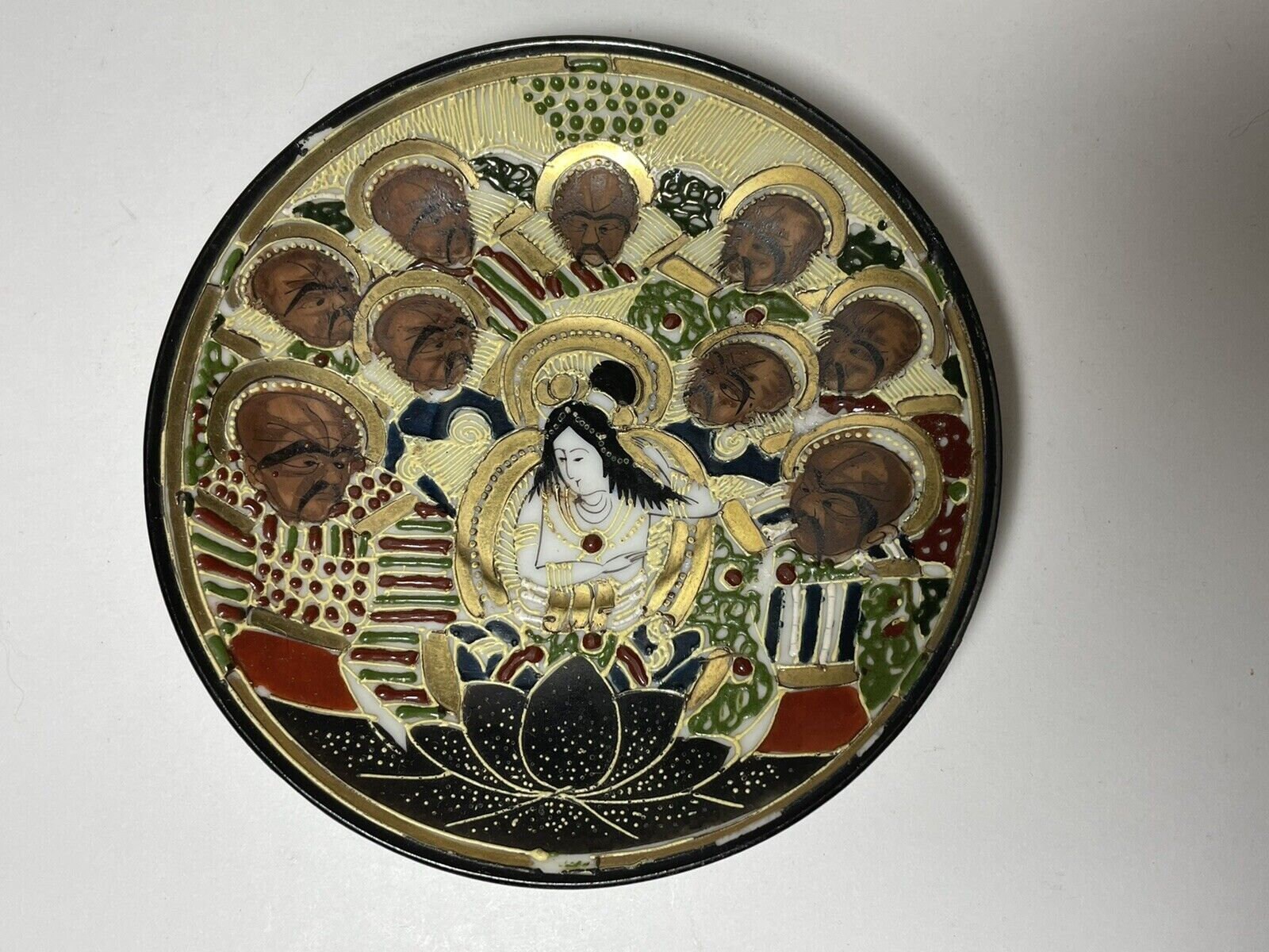 Vintage Immortal Gods Moriage Porcelain Plate by Tashiro Shoten 5 3/8 ...