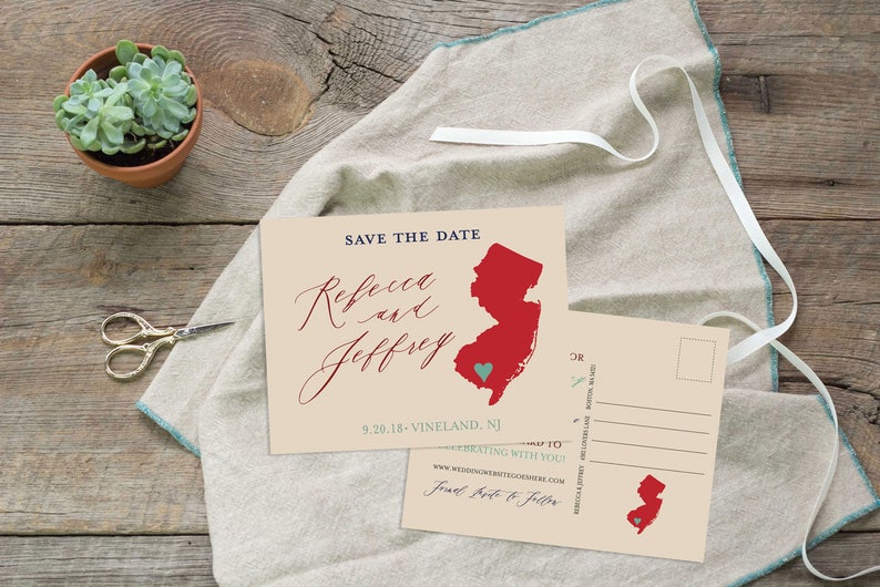 Save the Date State Themed Post Cards Custom Save the Dates - Etsy