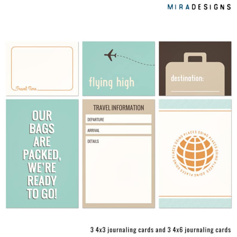 Bon Voyage Journal Cards - Instant Download - Printable Journaling ...