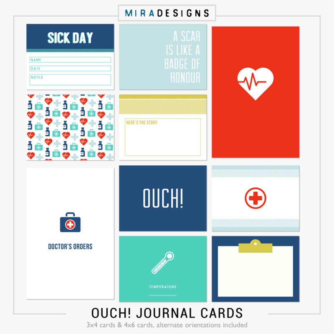 Ouch! - Printable Journal Cards for Pocket and Digital Scrapbooking by ...