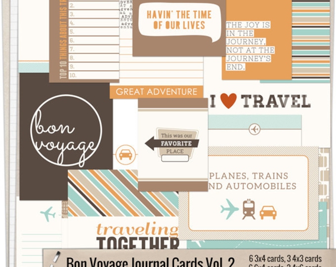 Road Trip - Journal Cards - Instant Download - Printable Journaling ...