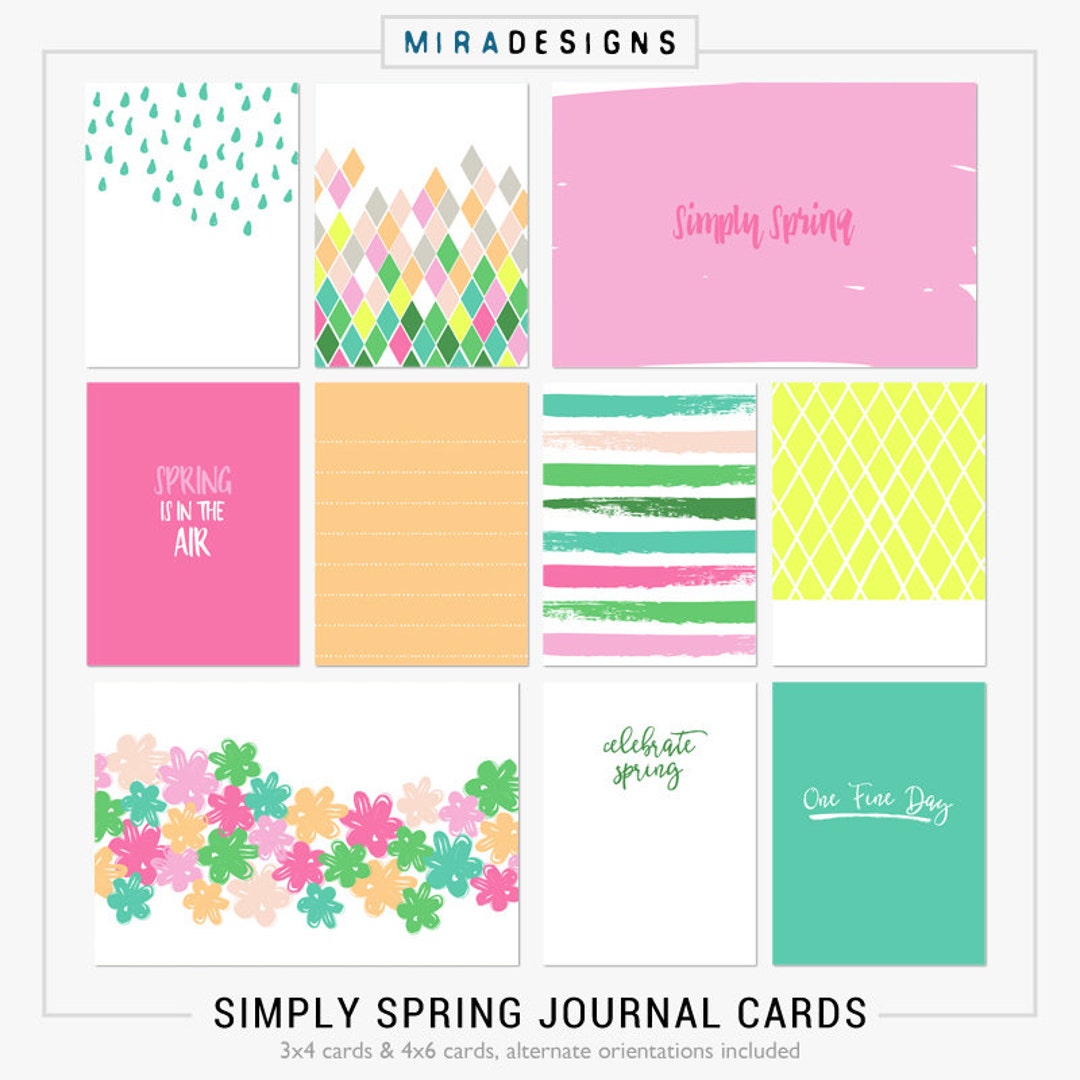 Simply Spring - Printable Journal Cards for Pocket and Digital ...