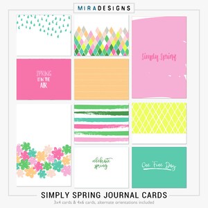 Simply Spring - Printable Journal Cards for Pocket and Digital ...