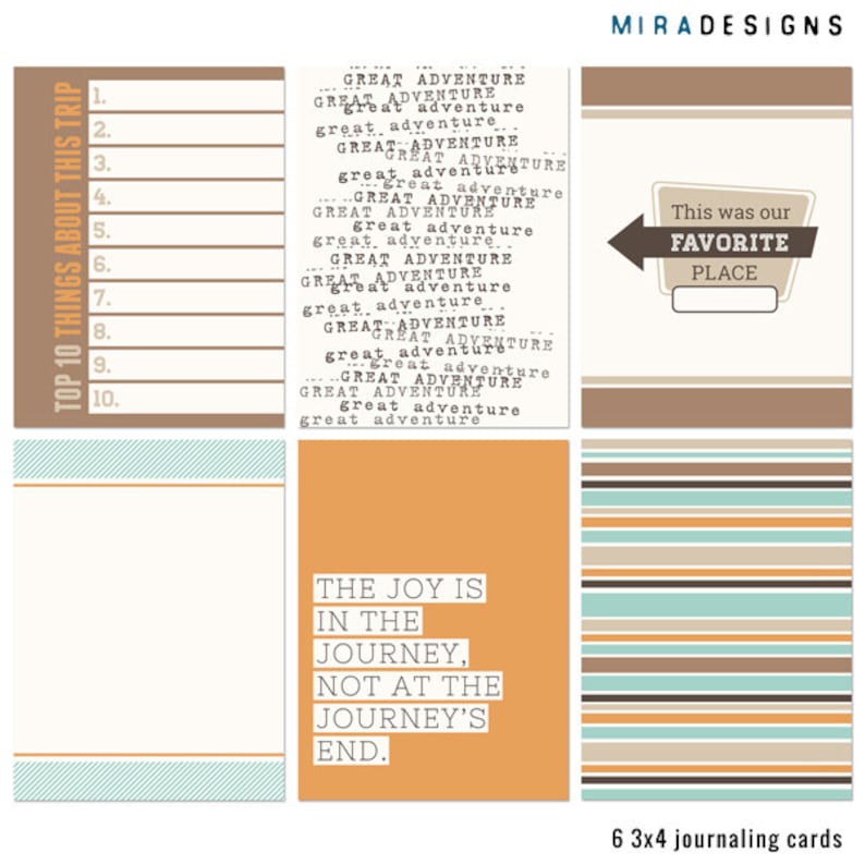 Bon Voyage Journal Cards Vol. 2 - Instant Download - Printable ...