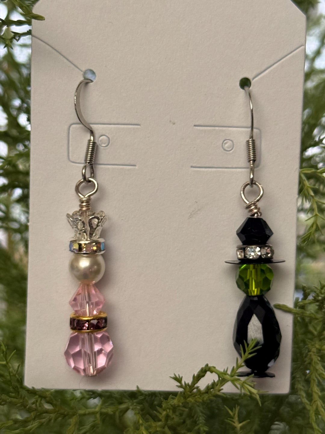 Wicked Musical Inspired Glinda/elphaba, Wicked Witch Crystal Earrings ...