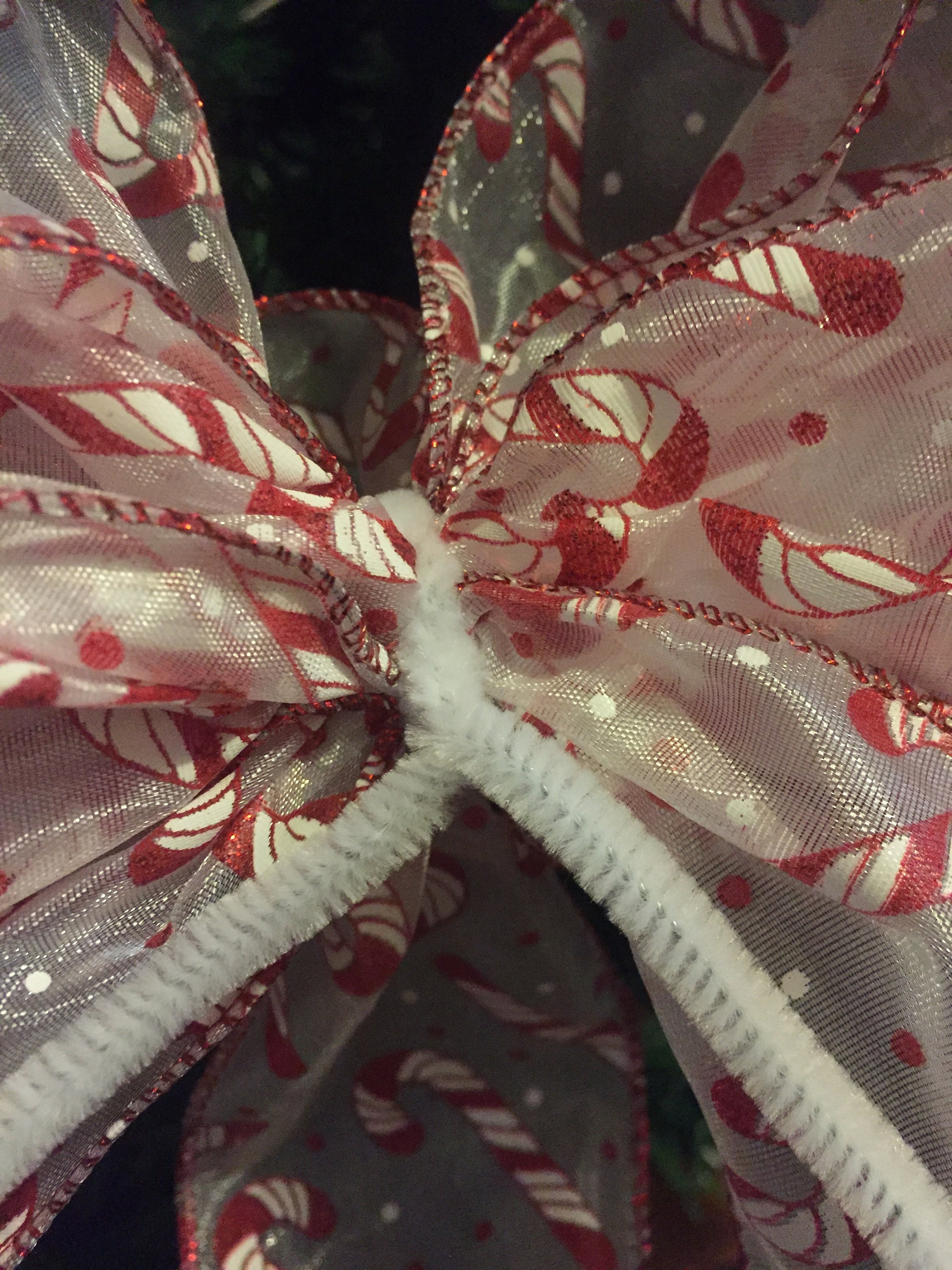 2 Candy Cane Bows Wreath Bow Garland Bow Red/white Candy - Etsy