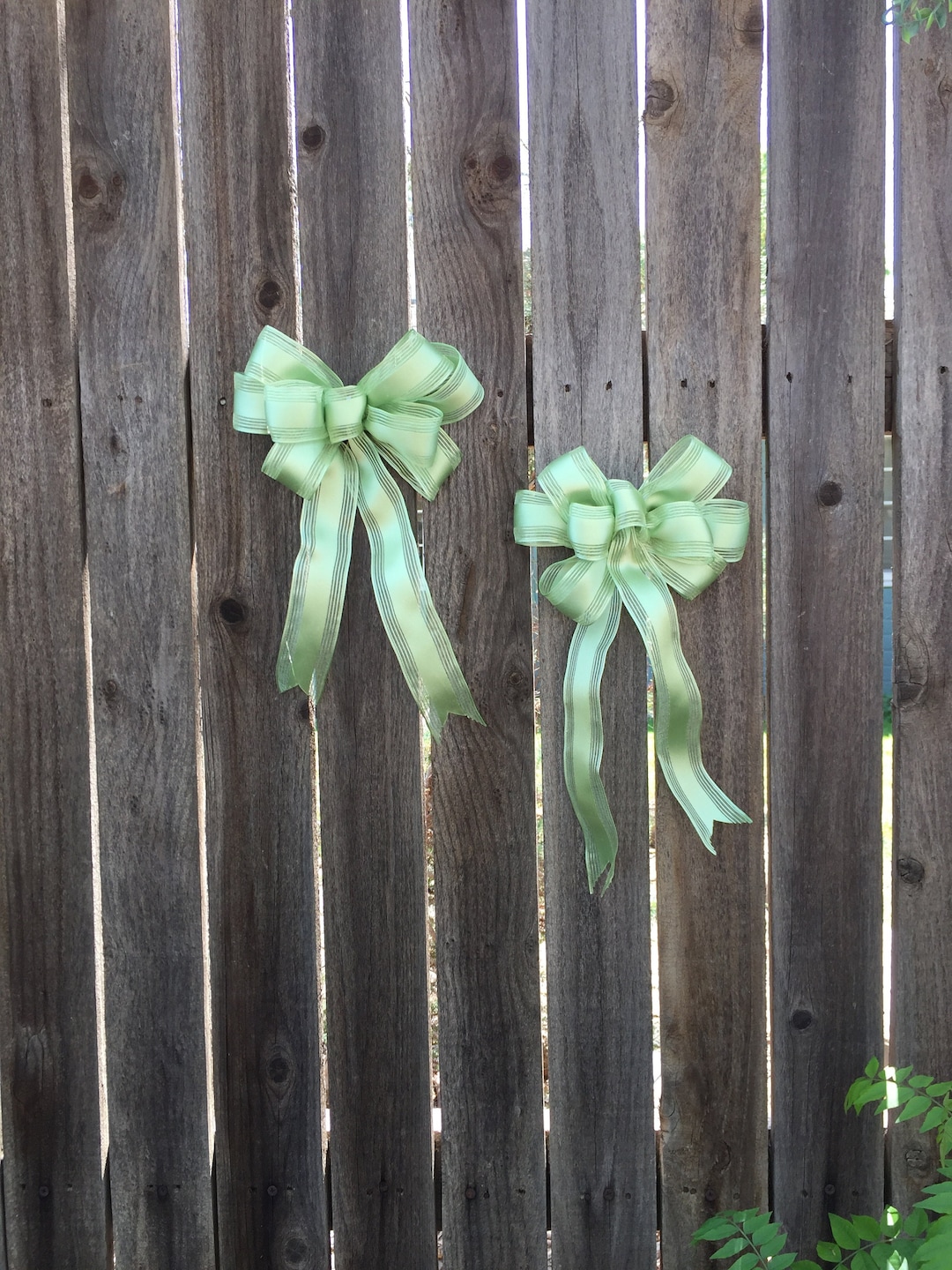 Cute 2 Light Mint Green Satin Bows Wreath/garland Bow Puffy - Etsy