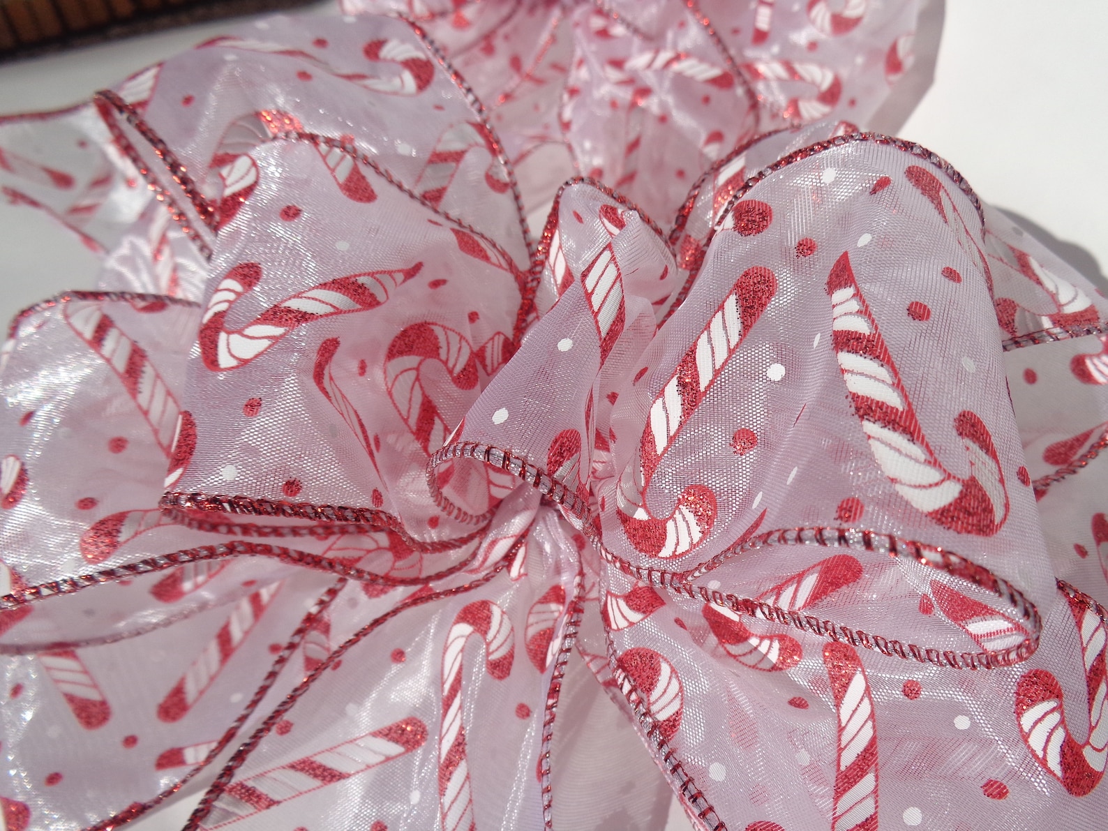 2 Candy Cane Bows Wreath Bow Garland Bow Red/white Candy - Etsy