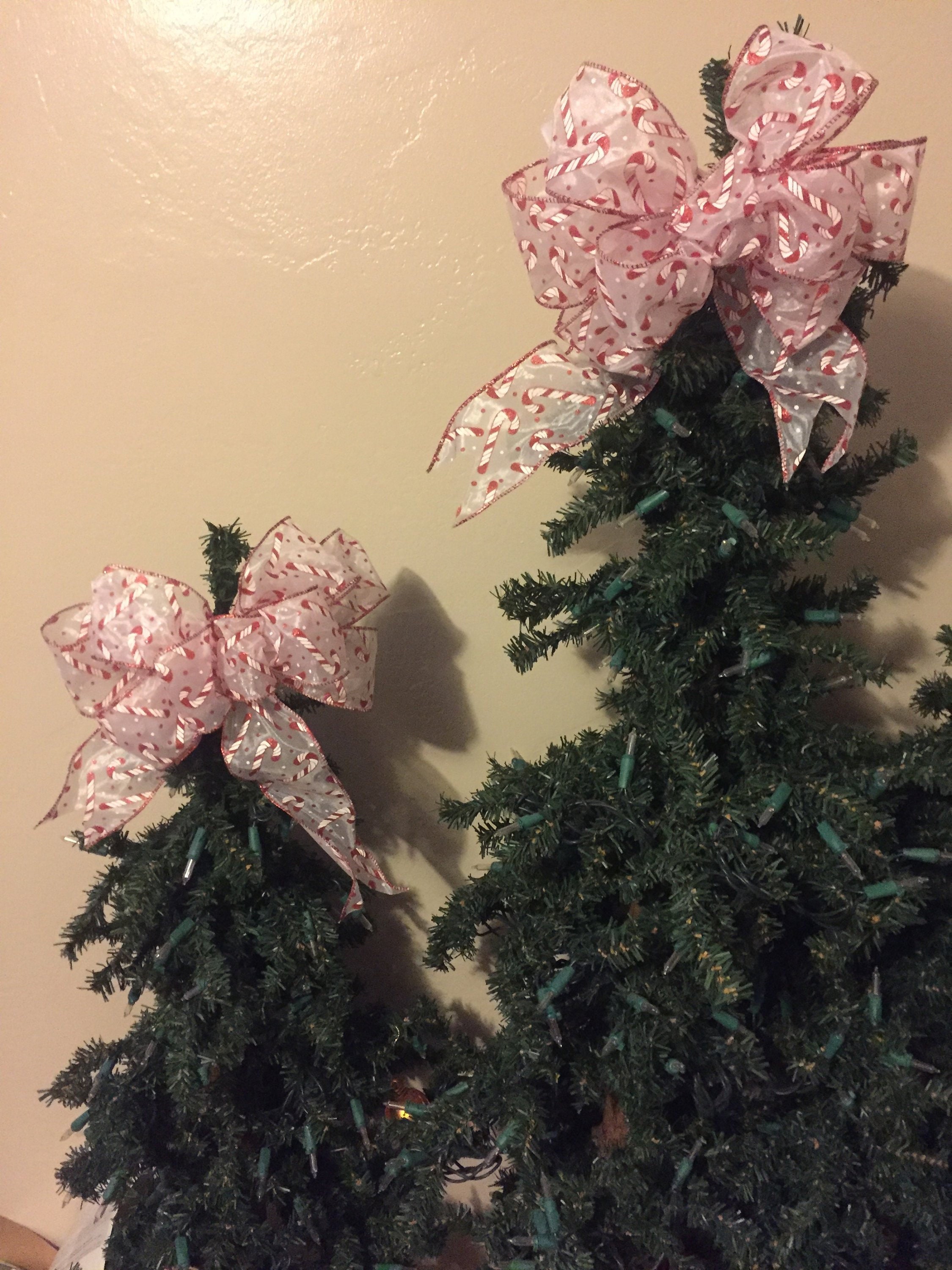 2 Candy Cane Bows Wreath Bow Garland Bow Red/white Candy - Etsy