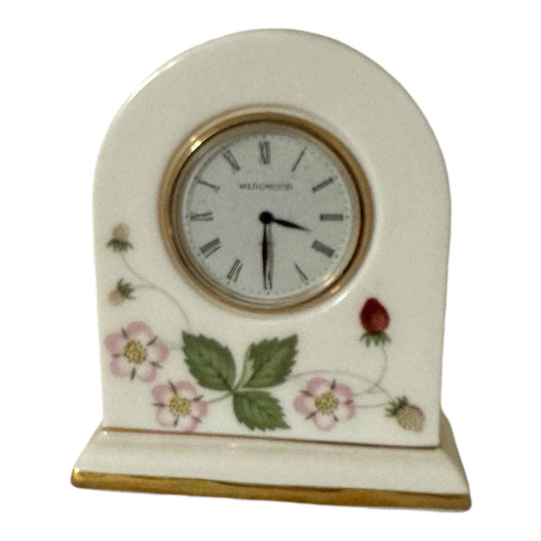 Wedgwood Bone China Mantle Clock Adorned With Wild Strawberry Vines - Etsy