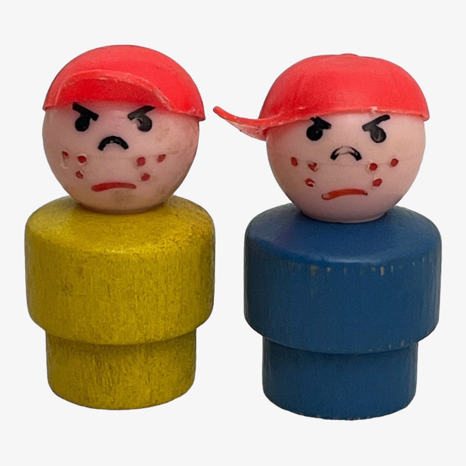 Fisher Price Vintage Little People Lot of 2 Grumpy Boys Blue Yellow ...
