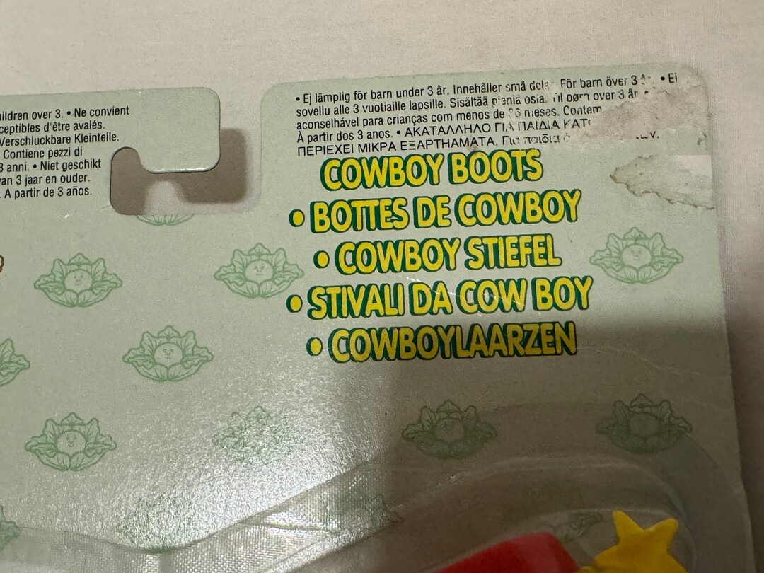 Cabbage Patch Kids Vintage 1995 Mattel Red Cowboy Boots New in Package ...