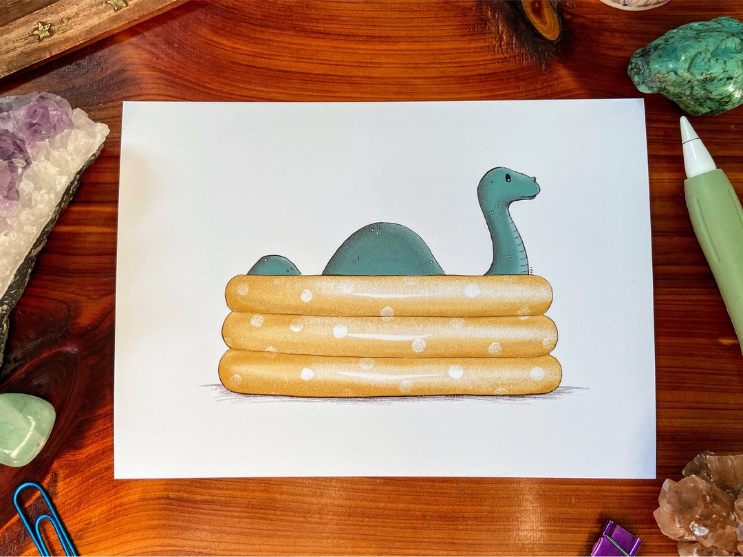 Kiddie Pool Nessie Loch Ness Monster Wading Pool Illustration - Etsy