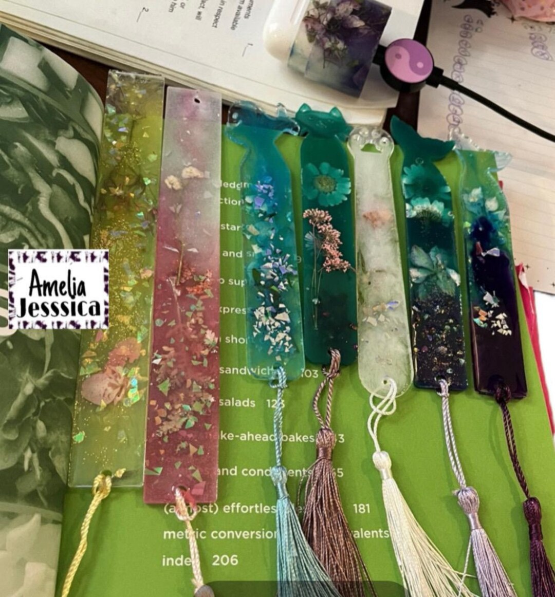 Handmade Resin Bookmarks Custom Made Initial Name Bookmarks - Etsy
