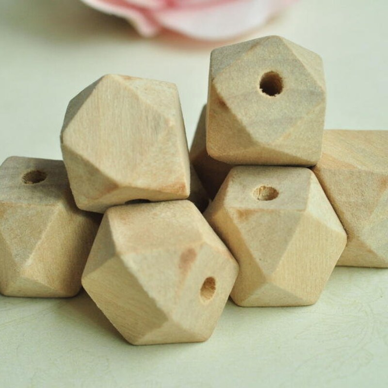 Geometric Wood Beads - Etsy