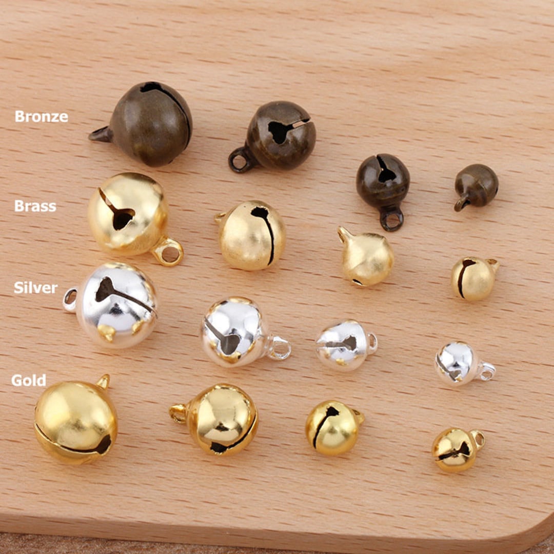 BULK 200pcs 6mm/8mm/10mm/12mm Brass Bells Jingle Bell Charms, Perfect ...