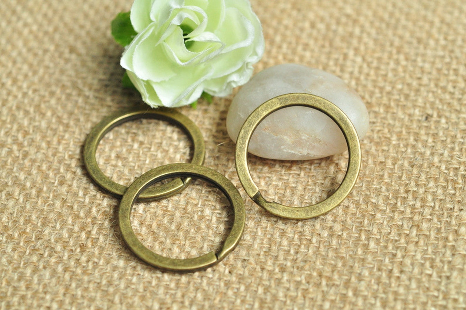 15pcs 28mm Antique Bronze Round Split Key Ring Charms | Etsy