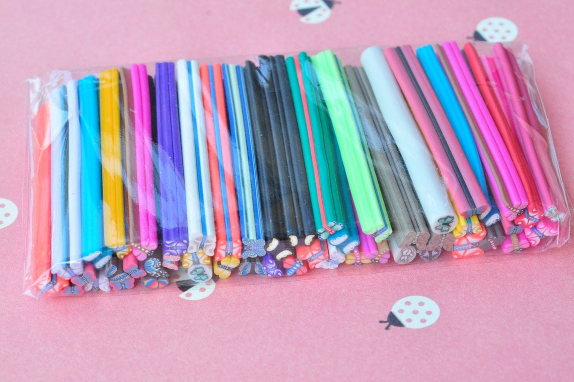 50pcs Polymer Clay Cane Stick Assorted Mixed Sexy Fimo Nail - Etsy