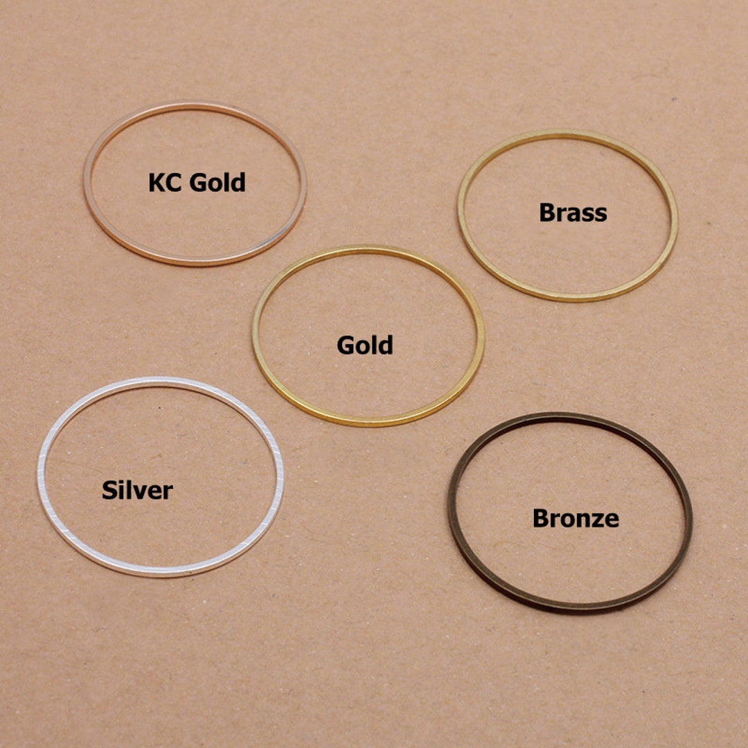 100pcs 25mm/30mm/35mm/40mm/50mm/60mm Brass Ring Round Loop Component ...