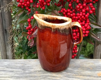 Small Hull Brown Drip Glazed Pitcher. Small Hull Creamer. Vintage Syrup ...