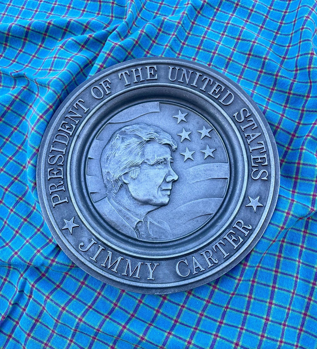 Jimmy Carter Commemorative Pewter Plate by Larry Demarea - Etsy