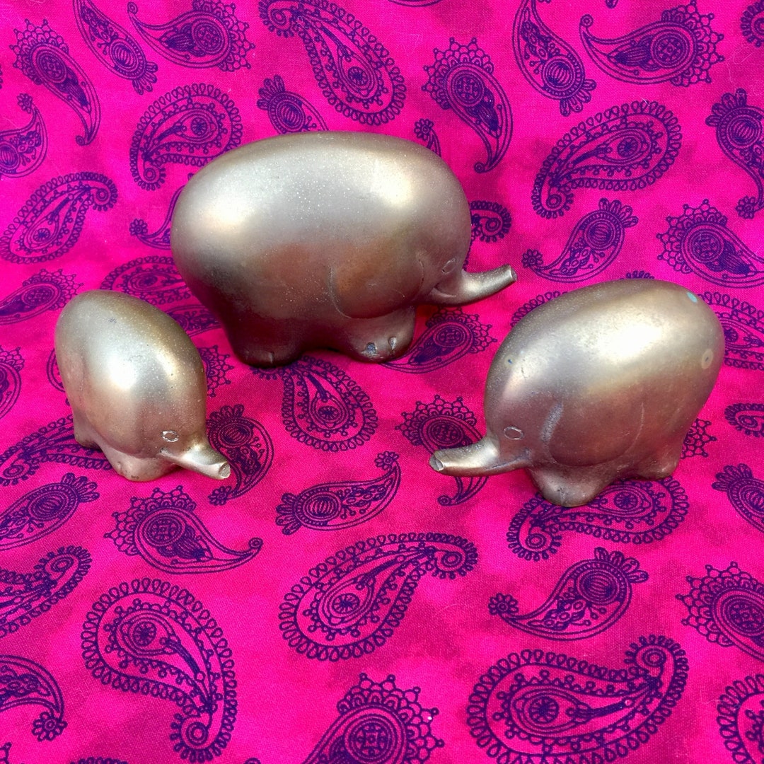 Brass Elephant Family Knick Knacks - Etsy