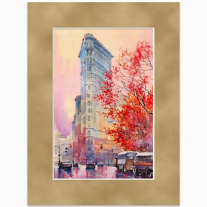 New York Flatiron Building Print From Watercolor Original Painting ...
