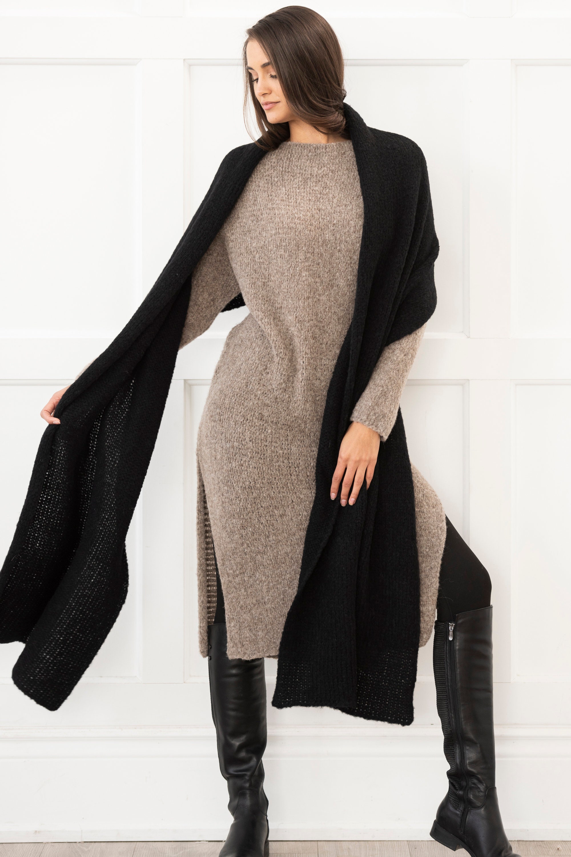 Extra Long Knit Alpaca Scarf Shawl Oversized Knit Scarf - Etsy Canada