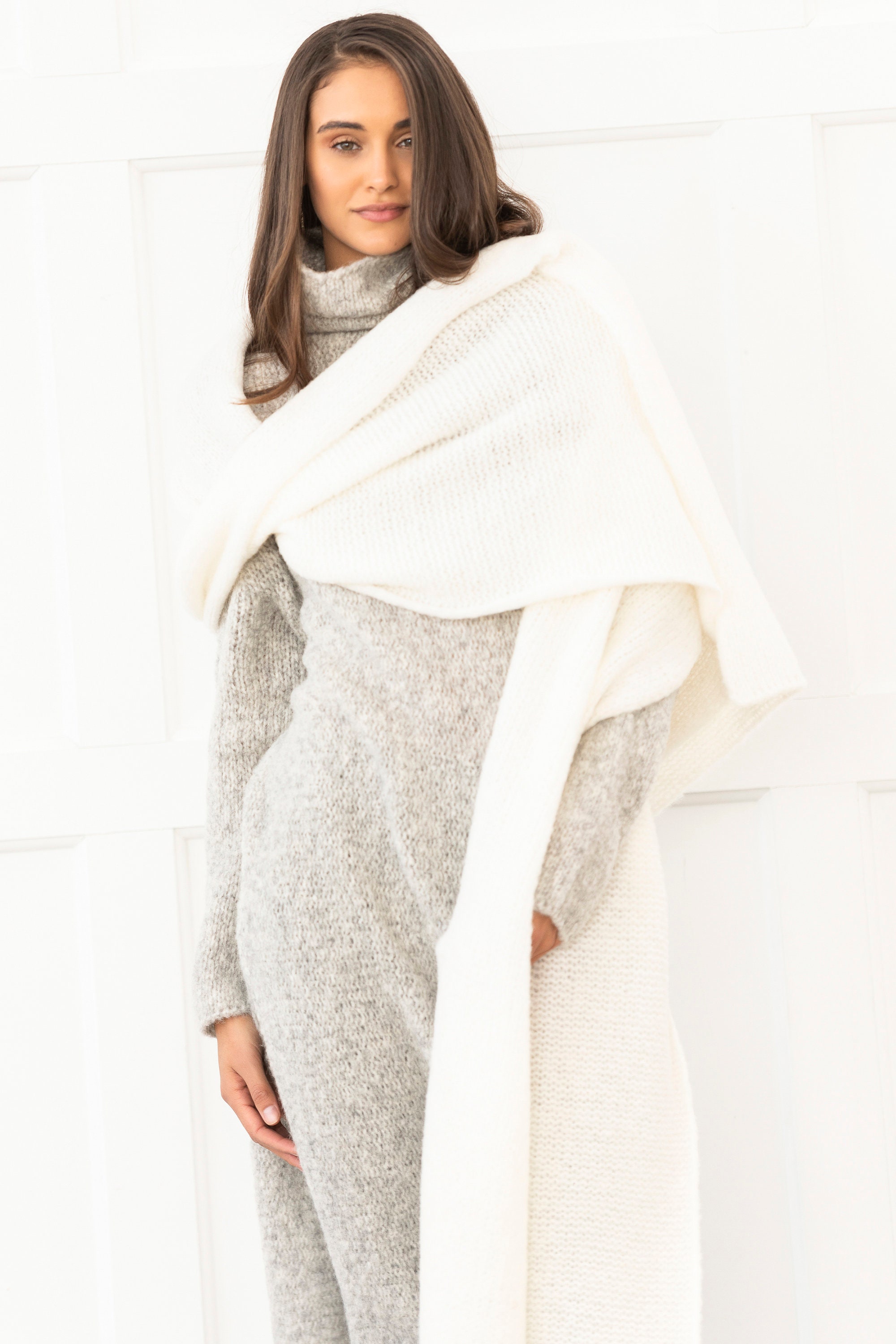 Extra Long Knit Alpaca Scarf Shawl Oversized Knit Scarf - Etsy Canada