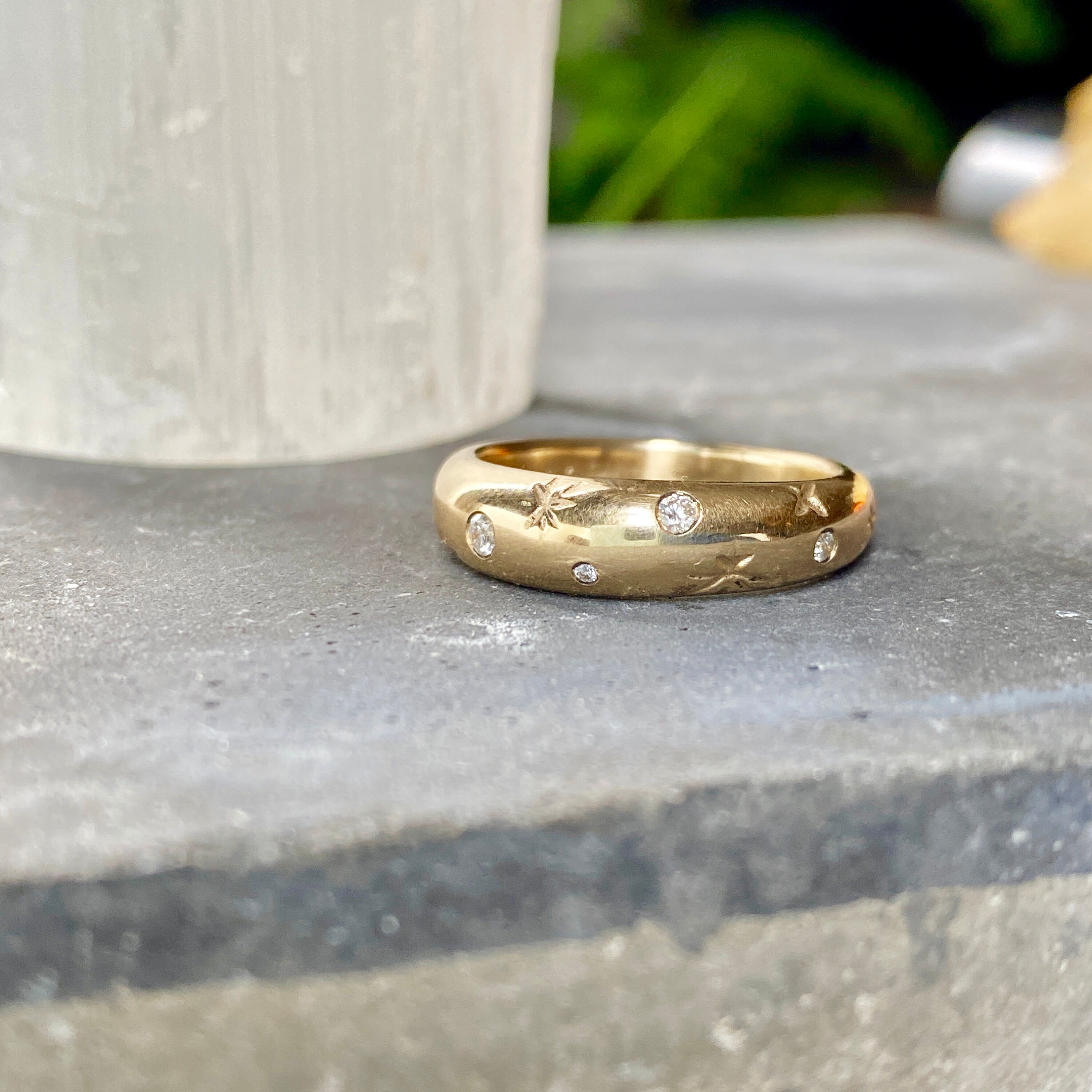 Gold Diamond Bombe Star Ring - Etsy