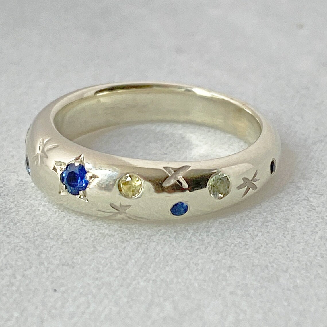 Sapphire Bombe Ring - Etsy